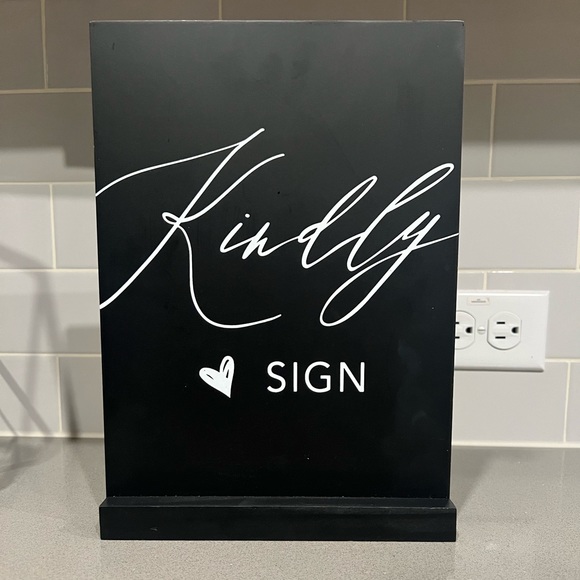 Party Supplies | Kindly Sign Black Sign | Poshmark